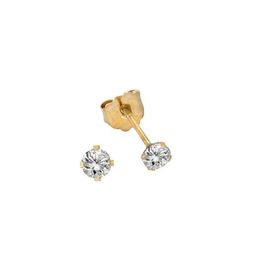 Paar Ohrstecker Firetti "Schmuck Geschenk Gold 333 Ohrschmuck glänzender Klassiker" Gr. 3, gold (gelbgoldfarben, weiß, kristallweiß), Ohrringe, Damen, 3, Gelbgold 333, mit Zirkonia (synth.)