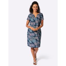 WITT Damen Webkleid in ornamentalem Dessin, dunkelblau-ozean-bedruckt, Größe 36