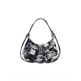 Desigual Schultertasche Damen Gr&ouml;&szlig;e One Size black denim / wei&szlig;