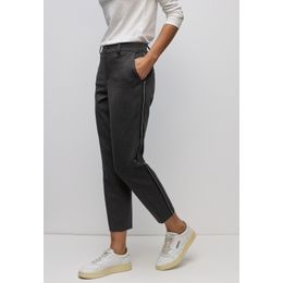 Chinohose Street One, Damen, Gr. 32, Länge 28, schwarz, Stoff, 48% Viskose, 29% Nylon, 15% Polyester, 8% Elasthan, meliert, comfort fit lang, Hosen, Middle Waist