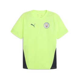 Trainingsshirt Puma "Manchester City Trainingstrikot Herren", Herren, Gr. L, fizzy apple blau violet gelb, Obermaterial: 100% Polyester, slim fit, Rundhals, Shirts