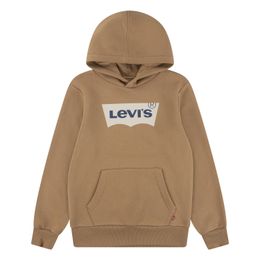 Kapuzensweatshirt LEVI'S KIDS "LVB BATWING PULLOVER HOODIE", Jungen, Gr. 3 (98), braun, Sweatware, Obermaterial: 60% Baumwolle, 40% Polyester, Basic schmal hüftlang, Rippbündchen, Sweatshirts, for BOYS