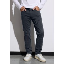 Chinohose Street One MEN, Herren, Gr. 30, Länge 32, blau (grau blau), Web, 97% Baumwolle, 3% Elasthan, unifarben, slim fit lang, Hosen, 5-Pocket-Style