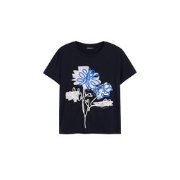 Desigual T-Shirt Damen Gr&ouml;&szlig;e L blau / schwarz / wei&szlig;