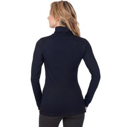 Rollkragenshirt TRIGEMA "TRIGEMA Rollkragenshirt", Damen, Gr. L, blau (navy), 95% Baumwolle, 5% Elastan, Basic, Shirts
