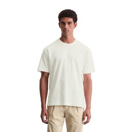 Marc O'Polo T-Shirt MARC O'POLO "aus schwerem Bio-Baumwoll-Jersey", Herren, Gr. L, weiß (egg weiß), Obermaterial: 100% Baumwolle, unifarben, Basic, relaxed fit, Rundhals, Shirts