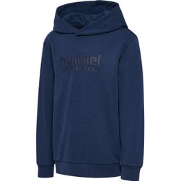 Kapuzensweatshirt Hummel, Mädchen, Gr. 134/140, blau (marineblaus), Obermaterial: 60% Baumwolle, 40% Polyester, normal, Rundhals, Sweatshirts