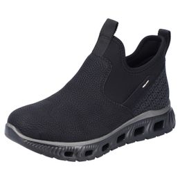 Schlupfboots RIEKER SPORT, Damen, Gr. 38, schwarz, Lederimitat, Textil, Schuhe, High-Top-Sneaker, Schlupfboots mit elastischem Schaft, Topseller