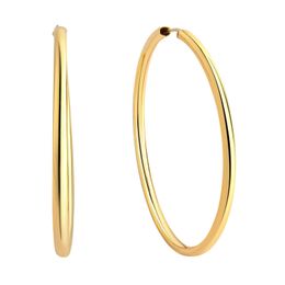 Paar Creolen Firetti "Schmuck Geschenk Silber 925 Basic 2 mm breit" Gr. 50, gold (gelbgoldfarben), Ohrringe, Damen, 50, Silber 925 (Sterlingsilber)