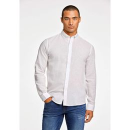 Leinenhemd LINDBERGH "LINDBERGH Leinenhemd", Jungen, Gr. L, Normalgr&ouml;&szlig;en, wei&szlig;, Obermaterial: 55% Leinen, 45% Baumwolle, Hemden