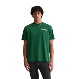 Marc O'Polo T-Shirt MARC O'POLO DENIM "mit lässigem Rückenprint", Herren, Gr. L, rich emerald, Obermaterial: 100% Baumwolle, unifarben, relaxed fit, Rundhals, normaler Saum, Shirts