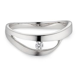 Silberring Bruno Banani "Schmuck Geschenk" Gr. 54, silberfarben, kristallwei&szlig;, Fingerringe, Damen, 54, Silber 925 (Sterlingsilber), 2mm, Silberring, mit Zirkonia (synth.)