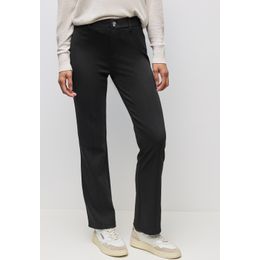 Bootcuthose Street One, Damen, Gr. 36, Länge 30, schwarz, Stoff, 95% Polyamid, 5% Elasthan, unifarben, slim fit lang, Hosen, High Waist