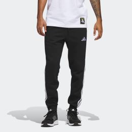 Sporthose adidas Sportswear "M 3S FL TC PT", Herren, Gr. L, N-Gr, schwarz-weiß (schwarz, weiß), Obermaterial: 55% Baumwolle, 36% Polyester, 9% Viskose, Hosen, Topseller