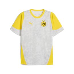 Trainingsshirt Puma "Borussia Dortmund Trainingstrikot Herren", Herren, Gr. M, silber mist faster gelb gray, Obermaterial: 100% Polyester, bedruckt, slim fit, Rundhals, Shirts