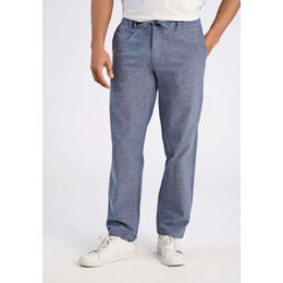 Leinenhose LINDBERGH "LINDBERGH Leinenhose", Herren, Gr. L, blau, Obermaterial: 63% Baumwolle, 15% Leinen, 14% Polyester, 7% Viskose, 1% Elasthan, relaxed fit, Hosen
