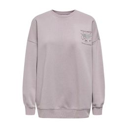 Only Sweatshirt 'ONLLUCINDA' Damen Gr&ouml;&szlig;e XL aubergine / mauve / silber