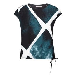 BETTY & CO Kurzarmshirt BETTY & CO "Damen Casual-Shirt mit Print", Damen, Gr. L, schwarz (mint, schwarz), Obermaterial: 100% Baumwolle., loose fit normal, Rundhals, Shirts