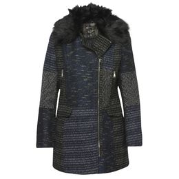 Koroshi Mantel Damen Gr&ouml;&szlig;e XS navy / schwarz / silber / wei&szlig;