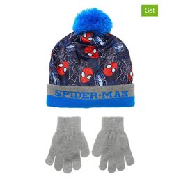 Spiderman 2tlg. Winteraccessoires-Set: "Spiderman" in Dunkelblau/ Grau - 47% | Größe 52 cm | Kindermuetzen