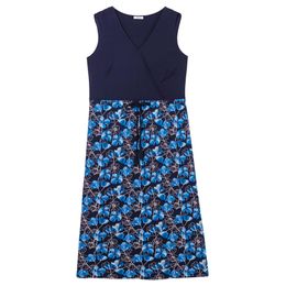sheego Kleid Damen Gr&ouml;&szlig;e 44 blau / marine / azur / wei&szlig; Winterkleid