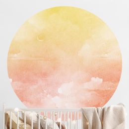 Bilderwelten Runde Tapete selbstklebend Wolkenhimmel Pastell