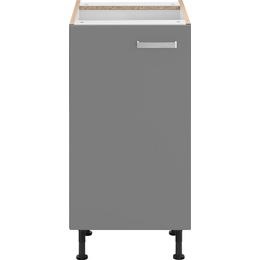 Unterschrank Optifit "Parma", grau (basaltgrau), B:30cm H:87cm T:58,4cm, Holzwerkstoff, Schr&auml;nke, Unterschrank, Breite 30 cm