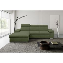 Ecksofa WERK2, B:282cm H:88cm T:185cmgrün, 92% Polyester, 8% Nylon, Wohnzimmer, Sofas, "Palma modernes Schlafsofa mit Bettkasten, L-Form, B/T 282/185