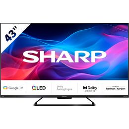 Sharp QLED-Fernseher "4T-C43GRx", Energieeffizienz: G (A-G), schwarz, 43 ″, Fernseher