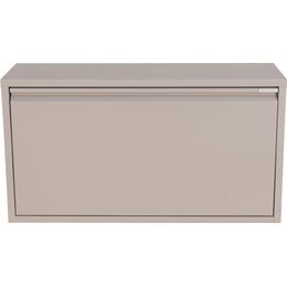 Schuhschrank SPINDER DESIGN "BILLY 1", grau (silky taupe), B:75,3cm H:37,5cm T:12,5cm, Stahl, Schränke, Stahlschuhschrank mit Doppelfach