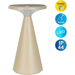 Näve NÄVE LED Tischleuchte "Palu", beige (natur), 1, Ø 11,5cm H: 20cm, 1 Stk., Leuchten, Solar-/Akkubetrieb, Touch, Dimmbar, Memory, USB-C-Ladekabel, warmweiß