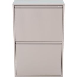 Mülltrennsystem SPINDER DESIGN "GIGI 4", grau (silky taupe), B:60cm H:92cm T:25cm, Stahl, Mülleimer, Stahl-Abfalltrennsystem mit 4x 18,5-Liter-Inneneimern
