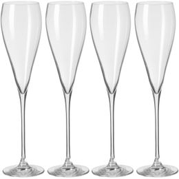 Champagnerglas Fink "PREMIO", transparent, H:28cm Ø:6cm, Glas, Trinkgefäße, Sektglas, Champagnerflöte, 4er Set, transparent