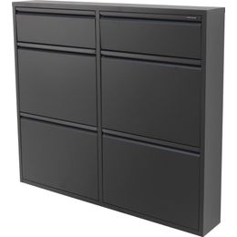 Schuhschrank SPINDER DESIGN "Billi", schwarz, B:98cm H:86cm T:15cm, Metall, Schränke, Metall, Breite 98 cm
