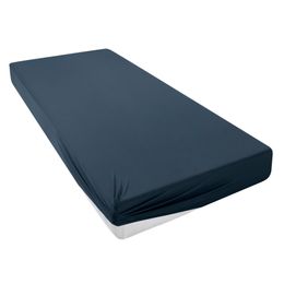 Spannbettlaken my home "PAPRIKA", blau (marine), B:180cm L:200cm, Microfaser-Jersey, Obermaterial: 100% Polyester, Bettlaken, Bettlaken, Laken, in zwei Qualitäten: Fleece & Jersey, 100% Polyester