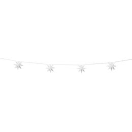 IC WINTERWORLD LED-Lichterkette "Weihnachtsdeko aussen", weiß, Dioden 10 Stk. Flammen 10 Stk., Kabellänge 1m x Gesamtlänge 4,15m, Lichterketten, Sterne mit 19 Spitzen, ca. 12 cm groß