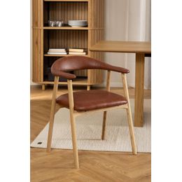 Esszimmerstuhl ACTONA GROUP "Addi, Stuhl, 2er-Set, gepolstert, Moderner Stil, Gestell aus Eiche", , eiche, eiche, B:56cm H:75,5cm T:54cm, 100% Polyurethane, Stühle, 2er-Set, gepolstert, Bezug in verschiedenen Farben erhältlich