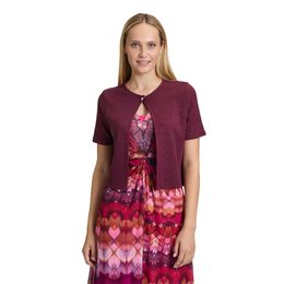 Strickjacke Cartoon "Damen Shirtjacke kurzarm", Damen, Gr. 34, lila (lila, lila), Obermaterial: 76% Baumwolle, 15% Polyester, 9% Polyester metallisiert., figurumspielend normal, Rundhals, Strickjacken