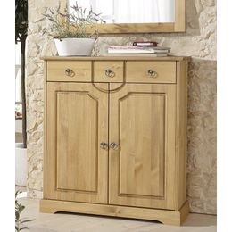 Kommode Home Affaire "Klera", beige (natur), B:81cm H:93cm T:37cm, Sideboards, Breite 81 cm, aus massiver Kiefer, FSC-zertifiziert