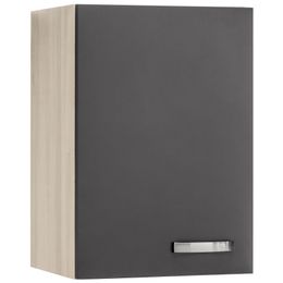 Hängeschrank Optifit "Faro", grau (anthrazit), B:40cm H:57,6cm T:34,6cm, Schränke, mit Metallgriff, Breite 40 cm