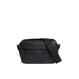 Umhängetasche Calvin Klein "CK MUST CAMERA BAG", Damen, Gr. B/H/T: 20,5cm x 13cm x 5cm, schwarz, Lederimitat, Polyester, unifarben, Taschen, Schultertasche, Mini Bag, Herren-Tasche mit Logo-Schriftzug