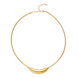 Schlangenkette Lascana "Halskette mit Röhrchen Anhänger", Damen, Gr. Edelstahl, gold (goldfarben), Halsketten, Collier mit Goldbeschichtung