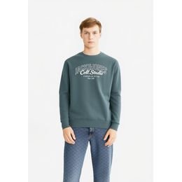 Jack & Jones Sweatshirt JACK & JONES JUNIOR "JJMAKOTO mit Print und pflegeleichtem Material", Jungen, Gr. 128, stormy weather print:big print, angeraute Sweatware, Obermaterial: 60% Baumwolle, 40% Polyester, bedruckt, regular fit, Rundhals, Rippbündchen, Sweatshirts, bedruckt, modisch, regular fit, Sweatware, Rundhals