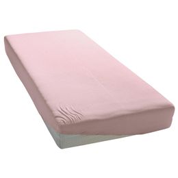 Spannbettlaken my home "PAPRIKA", rosa, B:140cm L:200cm, Microfaser-Jersey, Obermaterial: 100% Polyester, Bettlaken, Bettlaken, Laken, in zwei Qualitäten: Fleece & Jersey, 100% Polyester