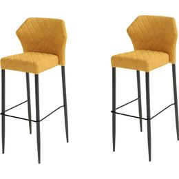 Barhocker Essentials "Louis", gelb, B:50cm H:105cm T:47cm, Obermaterial: 60% Polyurethan, 40% Polyester, Hocker