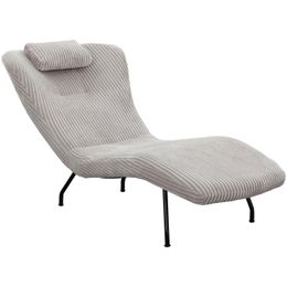 Relaxsessel Salesfever "Komfortabler Sessel zum Entspannen", grau, B:77cm H:94cm T:180cm, 100% Polyester, Edelstahl, Sessel, Relaxsessel, Moderne Relaxliege: Gem&uuml;tlichkeit trifft Cord-Bezug