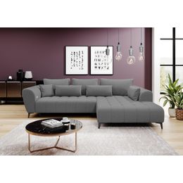 Ecksofa WERK2, B:287cm H:64cm T:220cmgrau, 92% Polyester, 8% Nylon, Wohnzimmer, Sofas, "Memo Garay, XXL-Liegefläche, elektrisch ausziehbar auf ca.