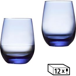 Gläser-Set Libbey "Libbey Weinglas, 12er Set -STEMLESS-", blau, H:11,5cm Ø:9cm, Glas, Trinkgefäße, 451 ml, hochwertig verarbeitet, im modernen Design