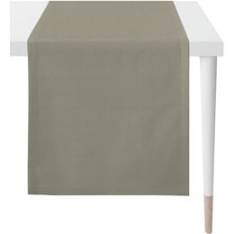 Tischläufer Apelt "3900 Uni / OUTDOOR, Sommerdeko, Sommer", grau (dunkelgrau), B:48cm L:140cm, Polyacryl, Tischdecken, mit Fleckschutz