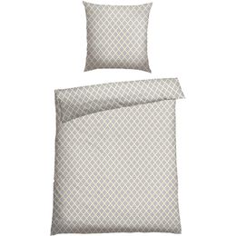 Bettwäsche Schiesser "Yosa aus weicher Baumwolle mit schlichtem Minimaldessin", beige (sand), B/L: 135cm x 200cm, 1 Stk., 1 Stk., Renforcé, B/L: 80cm x 80cm, 2 Stk., Renforcé, Obermaterial: 100% Baumwolle, Bettwäsche, Made in Green